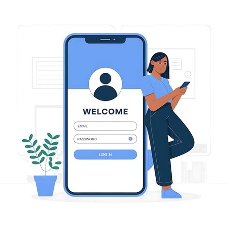 Mobile Login Flat Design Vector Illustration Premium Ai Generated Vector