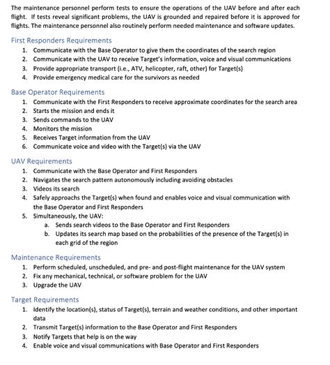 Solved Using The Search And Rescue Uav System Documentation