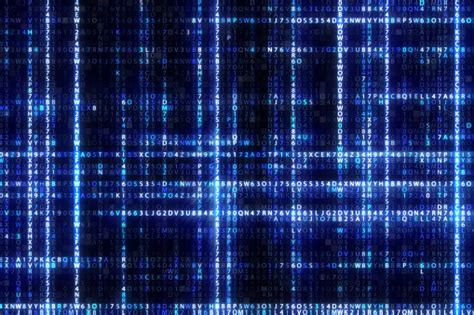 Abstract Blue Futuristic Background Of Information Technology Hexadecimal Digital Data Code 3d
