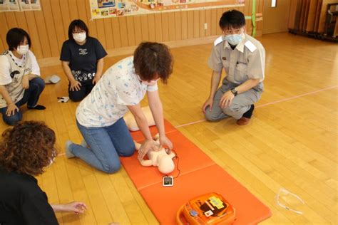 救急救命講習を受けました 自然保育でのびのびと心豊かに河田保育園