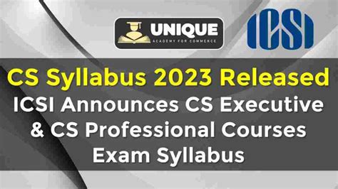 CS Syllabus Released ICSI Announces CSEET CS Executive CS Professional Courses Exam