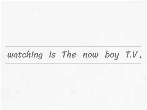 Present Continous Unjumble