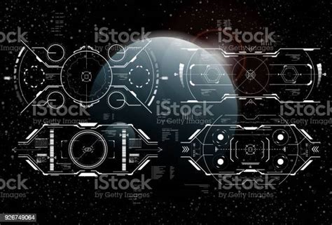 Headup Display Elements For The Spaceship Interface Futuristic User Interface Hud Elements For