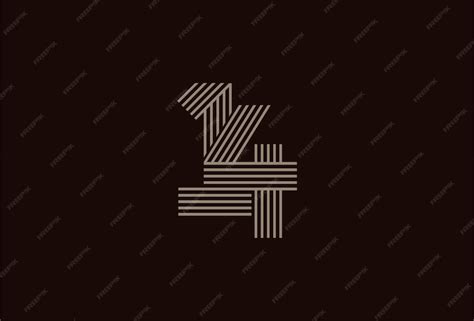 Premium Vector Abstract 14 Number Logo Gold 14 Number Monogram Line