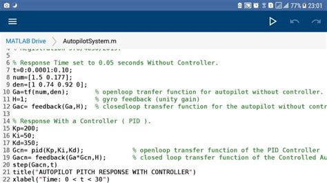 Pid Control Action Critical Damping For Autopilot Pitch System