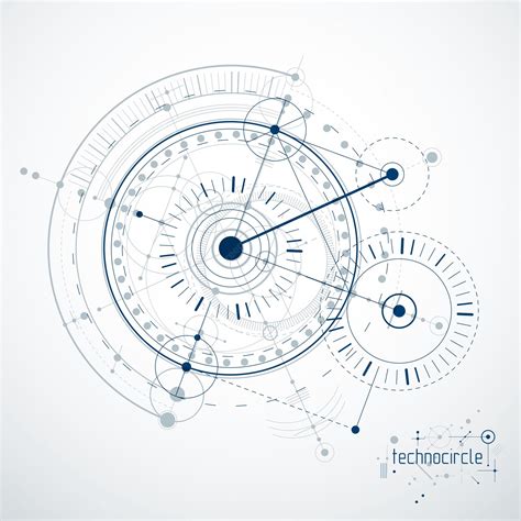 벡터 산업 및 엔지니어링 배경 미래 기술 계획입니다 메커니즘 기계적 구성표의 추상 청사진입니다 프리미엄 벡터