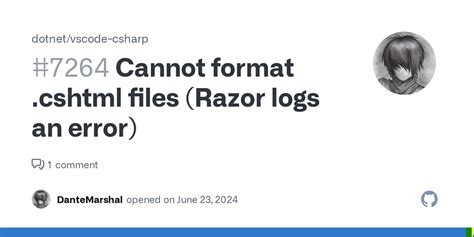 Cannot Format Cshtml Files Razor Logs An Error Issue