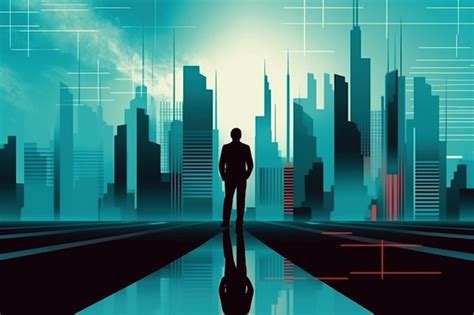 premium ai image hacker looking on glowing stock chart on virtual