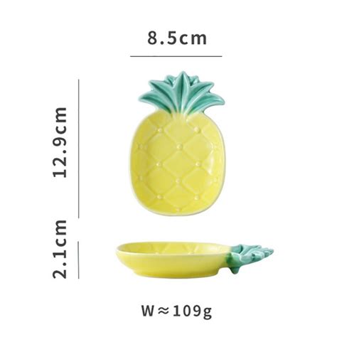 Ceramic Household Pineapple Shape Plate Fruit Dess Vicedeal