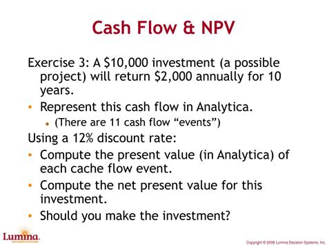 Ppt Net Present Value Npv Internal Rate Of Return Irr And