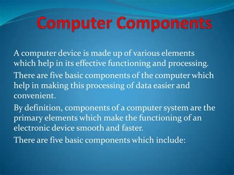 Computer And Its Parts Pptx