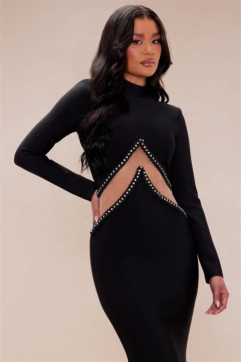 Marrena Bandage Mermaid Gown Black Fashion Nova