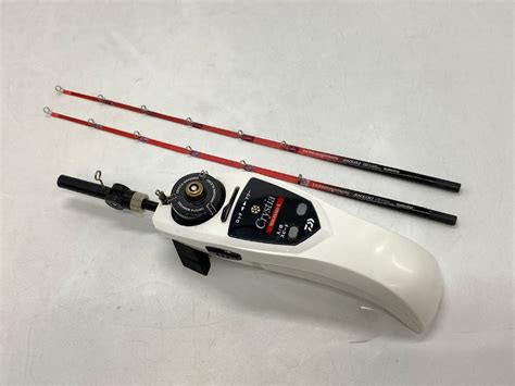 【傷や汚れあり】daiwa ダイワ Crystia クリスティア Wakasagi E ホワイト 電動リール ワカサギ穂先 角度チェンジャー