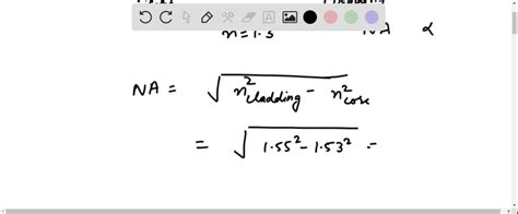 Solved A Step Index Fibre Has A Numerical Aperture Of 0 26 A Core