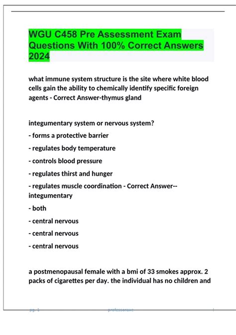 Wgu C458 Pre Assessment Exam Questions With 100 Correct Answers 2024 Wgu C458 Stuvia Us