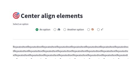 Centre Radio Buttons Using Streamlit Streamlit