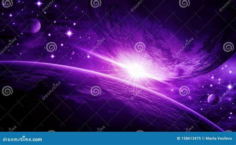 空间、宇宙、空间、行星、闪闪恒星、星群、科学、天文学、暗、紫、黑、蓝 库存例证 插画 包括有 蠢材 照亮 158613475