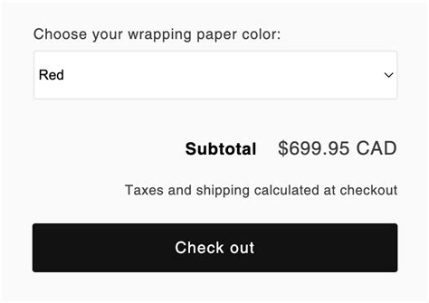 Cart Option Block Selections Checkbox Radio Button Dropdown Color