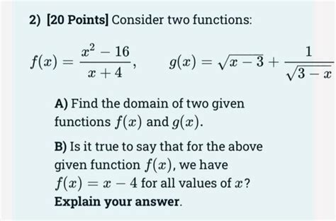 Solved 2 [20 Points] Consider Two Functions