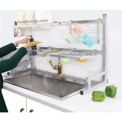 خرید و قیمت آبچکان روی سینک نقره ای در ارتفاع 62 سانت با هفت سبد متحرک