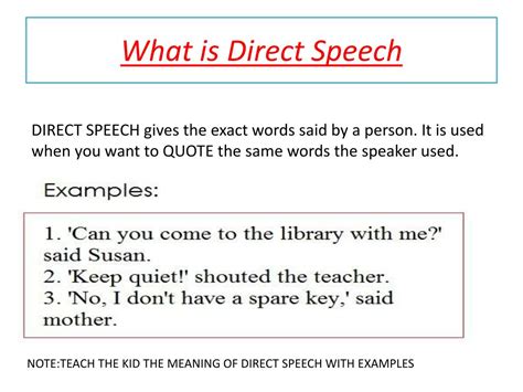 Ppt What Is D Irect Speech Powerpoint Presentation Free Download