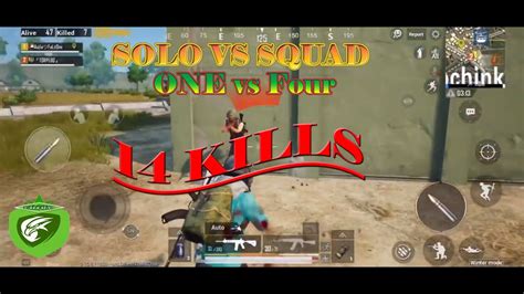 14 Kills Solo Vs Squad Pubg Mobile Youtube