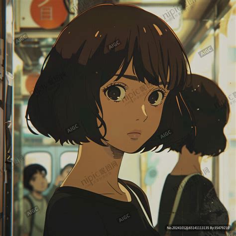 Ai创作图攻壳机动队 你的名字 青春题材漫画人物 新海诚动漫风装饰画 人物插画短发女生 动漫专列 青春题材人物插图 国外动画外 新海诚动漫风格
