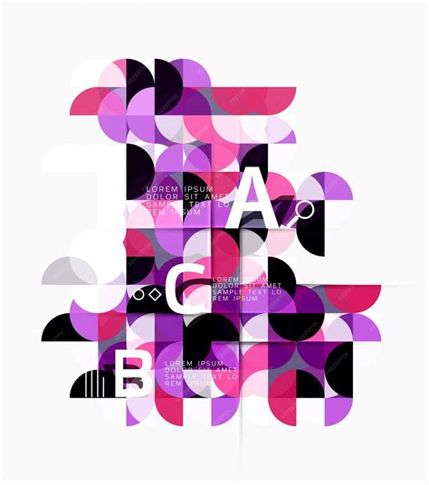 Premium Vector Abstract Circle Geometric Composition Isolated On White Vector Template