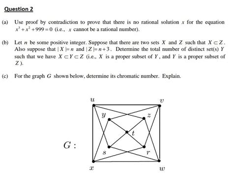 Solved Question 2 A Use Proof By Contradiction To Prove Chegg Com