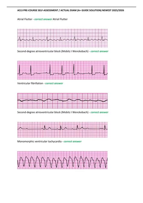 Acls Pre Course Self Assessment Actual Exam A Guide Solution Newest 2025 2026 Acls
