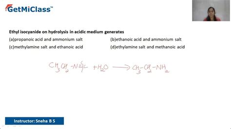 Chemistry Class Ethyl Isocyanide Reaction Jee 12th Chemistry Amines Youtube