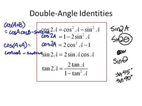 Ms Hales Math Page Trig 511 And 14 5 5 Double Angle Identities
