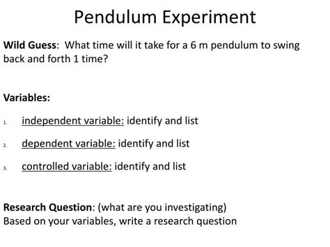 Ppt Pendulum Experiment Powerpoint Presentation Free Download Id