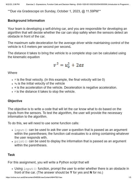 Exercise 2 Expressions Function Calls And Decision Making Pdf