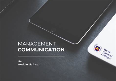 Management Communication N4 Module 12 Part 1 By E Publishing