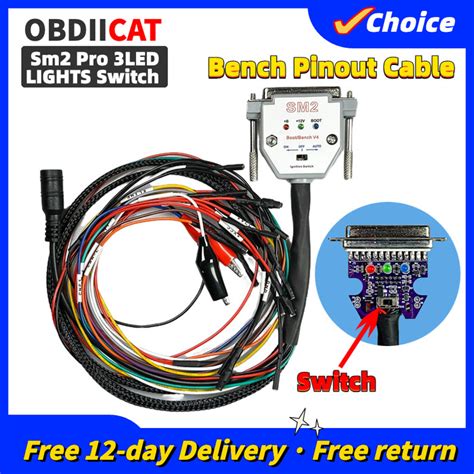 Jual 3 Led Lights With Switch Boot Bench Cable Db25 Ecu Bench Pinout Cable Kab Indramayu