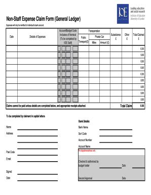 Expense Claim Form Excel