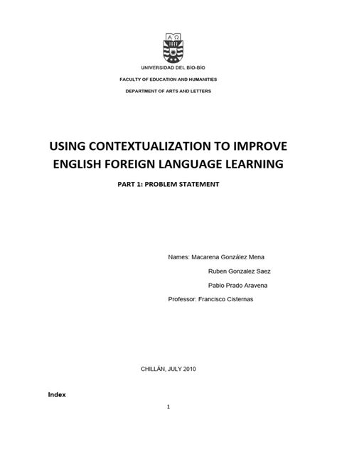 Using Contextualization To Improve English Learning Pdf Learning