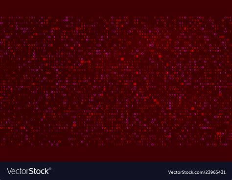 Abstract Tech Binary Code Red Bg Hacking Malware Vector Image