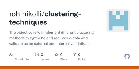 Github Rohinikolliclustering Techniques The Objective Is To