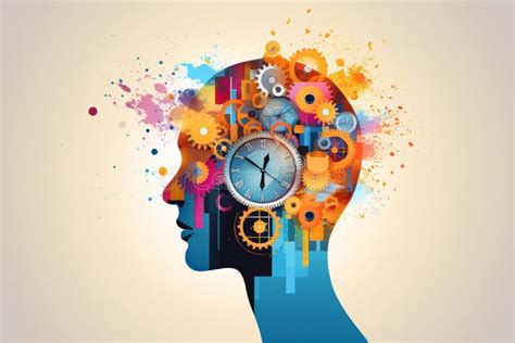 Synaptic Symphony An Abstract Representation Of Cognitive Function Stock Illustration