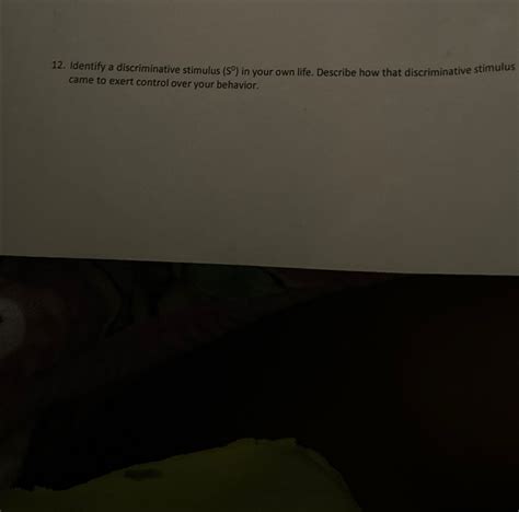 Solved Identify A Discriminative Stimulus Sd ﻿in Your Own