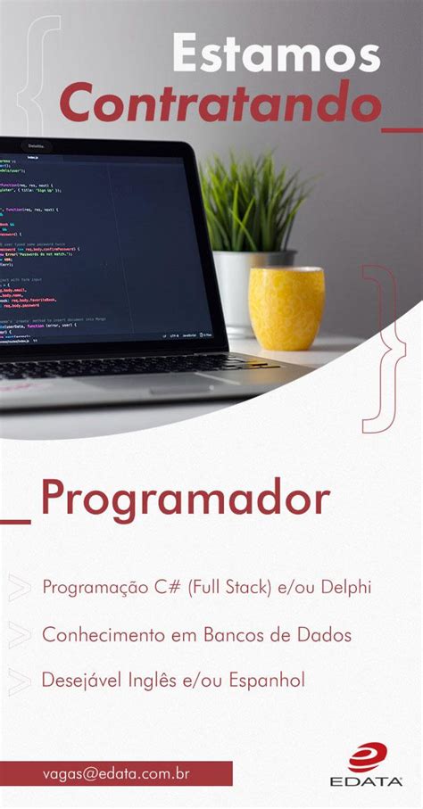 Programador Csharp Dotnet Delphi Edata Tecnologia Em Sistemas
