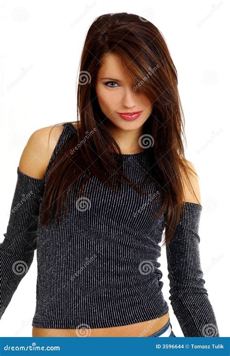 Ragazza Sexy Calda Di Misura In Jeans Fotografia Stock Immagine Di