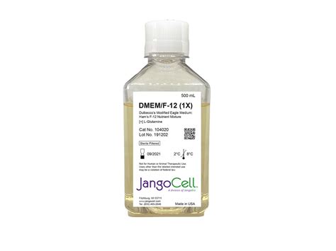 Dmem F 12 Medium With L Glutamine No Phenol Red No Hepes • Jangocell