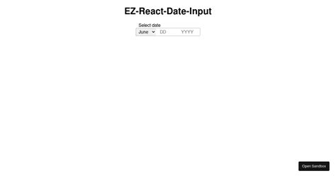 Ez React Date Input Codesandbox