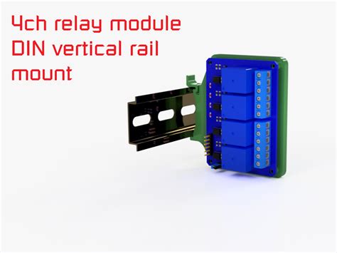 4 Ch Relay Module Din Vertical Rail Mount By Manuel Download Free Stl