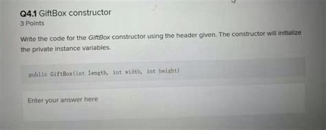 solved q4 1 tbox constructor 3 points write the code for