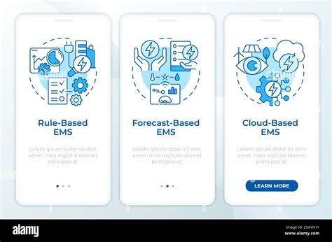 Ems Types Blue Onboarding Mobile App Screen Energy Control Walkthrough 3 Steps Editable