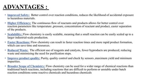 Continuous Flow Reactors 1pptx Chemistry Science